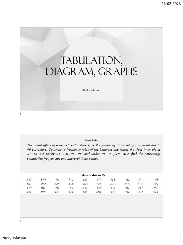 Examples Pie Chart Tabulation Histogram | PDF