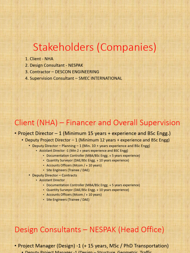 Project Stakeholders and Roles Overview | PDF | Engineering