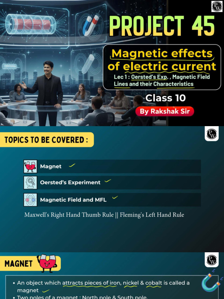 Magnetic Effects of Electric Current 01 - Class Notes | PDF