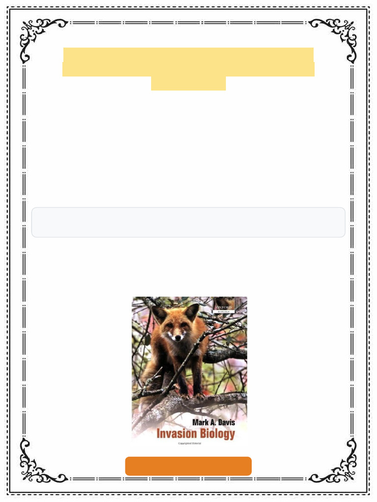Invasion Biology 1st Edition Mark A. Davis Online Ebook Version | PDF ...
