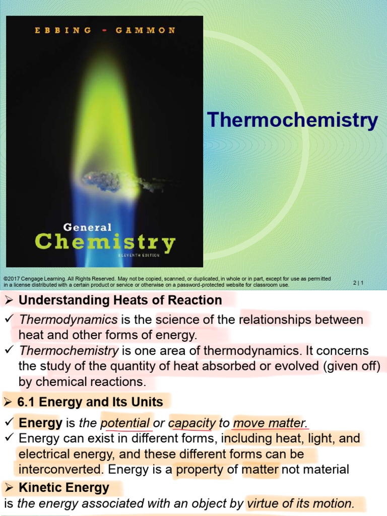 Chem 101 Chapter 6 ThermoChemistry 1 | PDF | Heat | Chemical Reactions