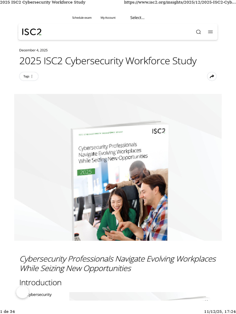 2025 ISC2 Cybersecurity Workforce Study | PDF | Computer Security ...