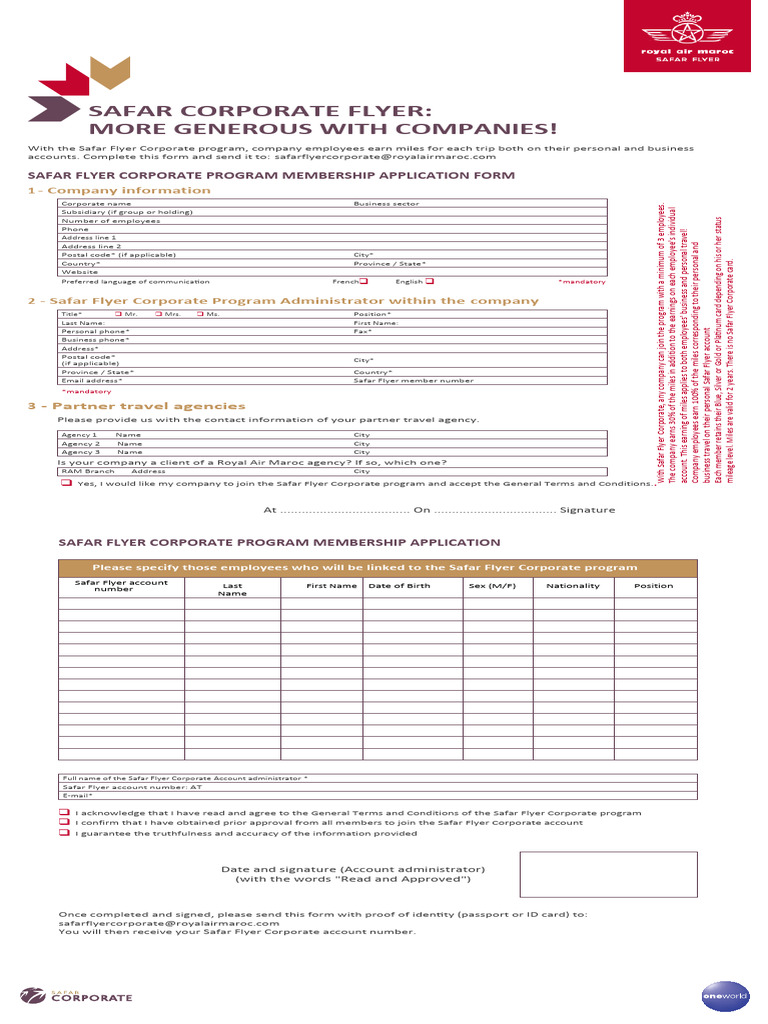 Formulaire Corporate Safar Flyer 2022 VE | PDF | Identity Document ...