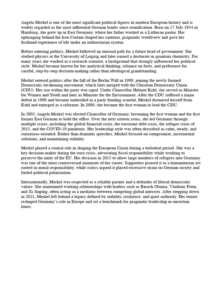 Angela | PDF | Angela Merkel | Government