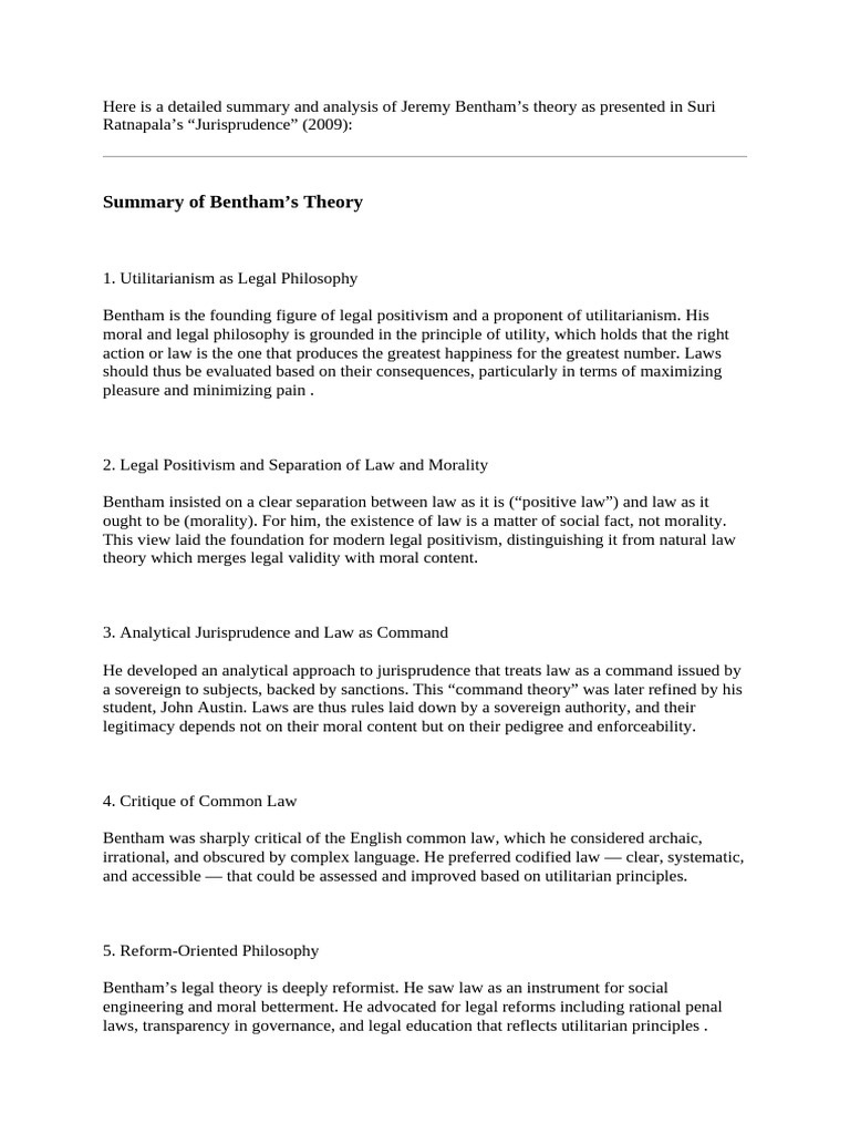 Bentham and His Comparisons | PDF | Jurisprudence | Utilitarianism
