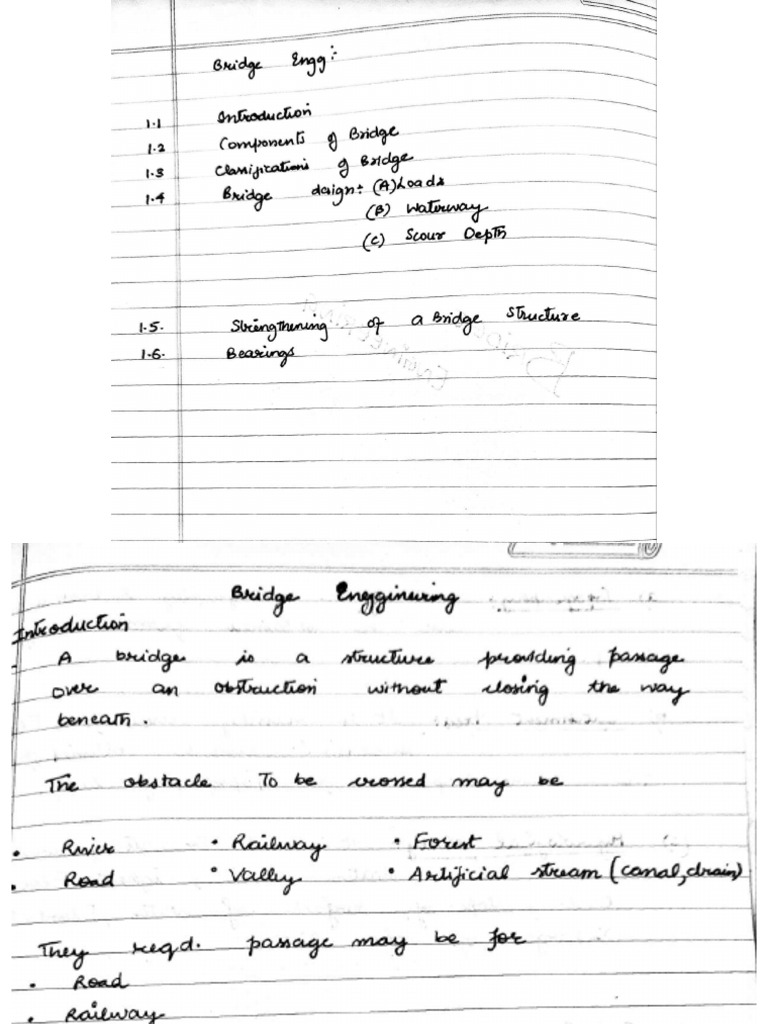 Bridge Engineering Notes Civil | PDF