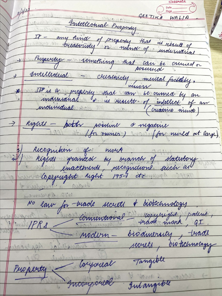 IPR Notes 6th Sem | PDF