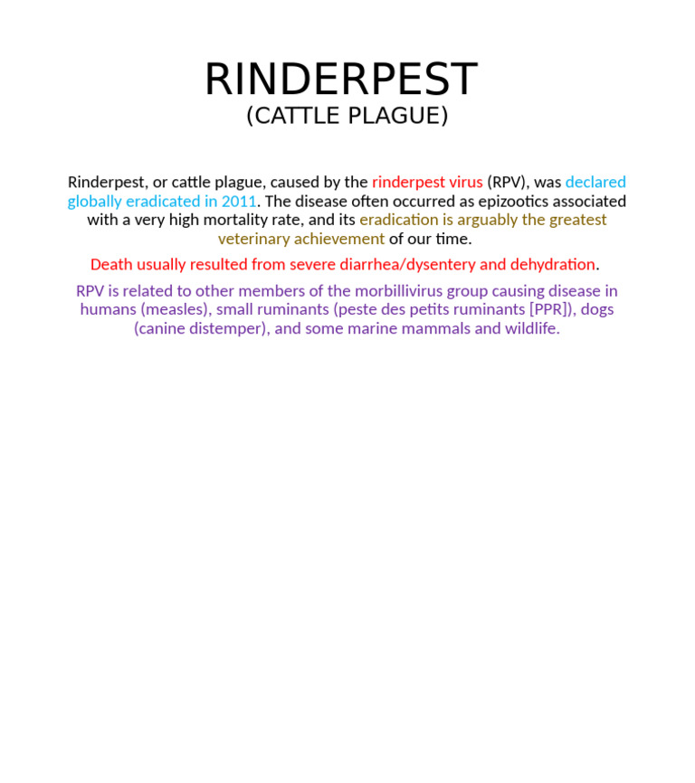 11- Rinderpest (Cattle Plague) | PDF