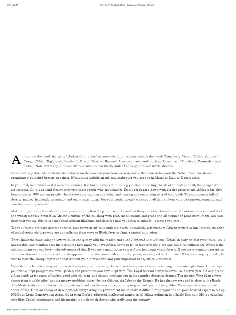 Wainaina Reading | PDF | Lion
