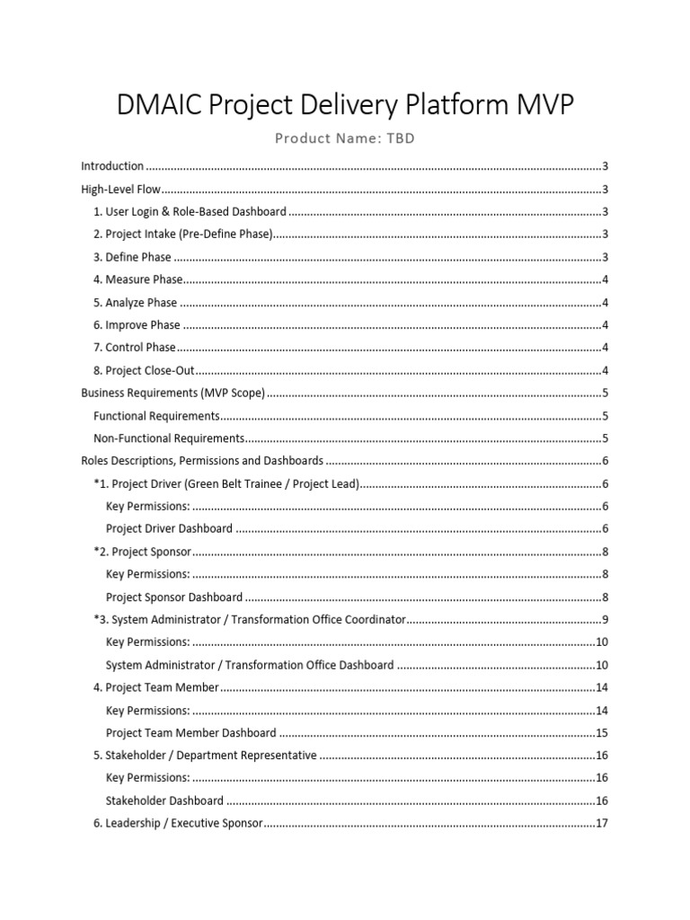 DMAIC Project Delivery Platform MVP | PDF | Amazon Web Services ...