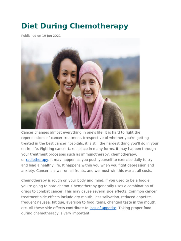 Diet During Chemotherapy | PDF | Chemotherapy | Cancer