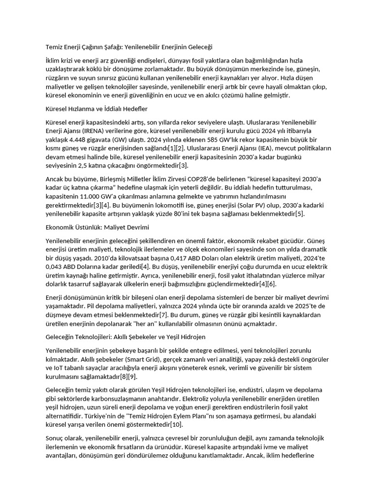 Temiz Enerji Çağının Şafağı | PDF
