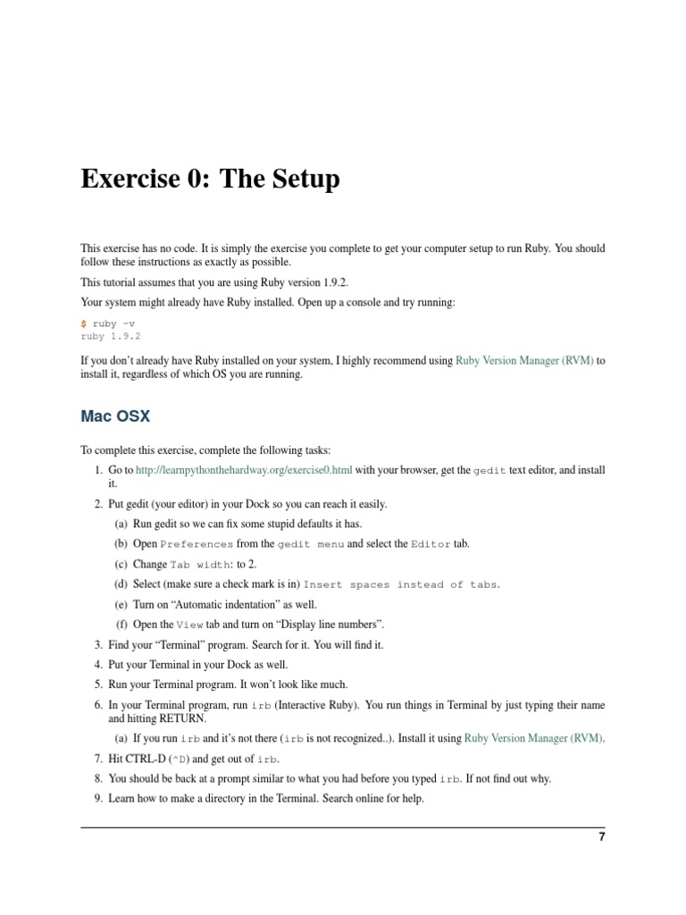 Learn Ruby The Hard Way (Part 2) | PDF | Tab (Gui) | Command Line Interface