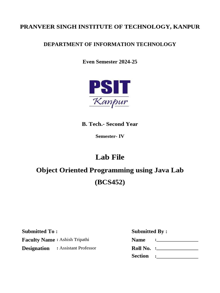 BCS-452 Lab file (5) | PDF | Method (Computer Programming) | Engineering