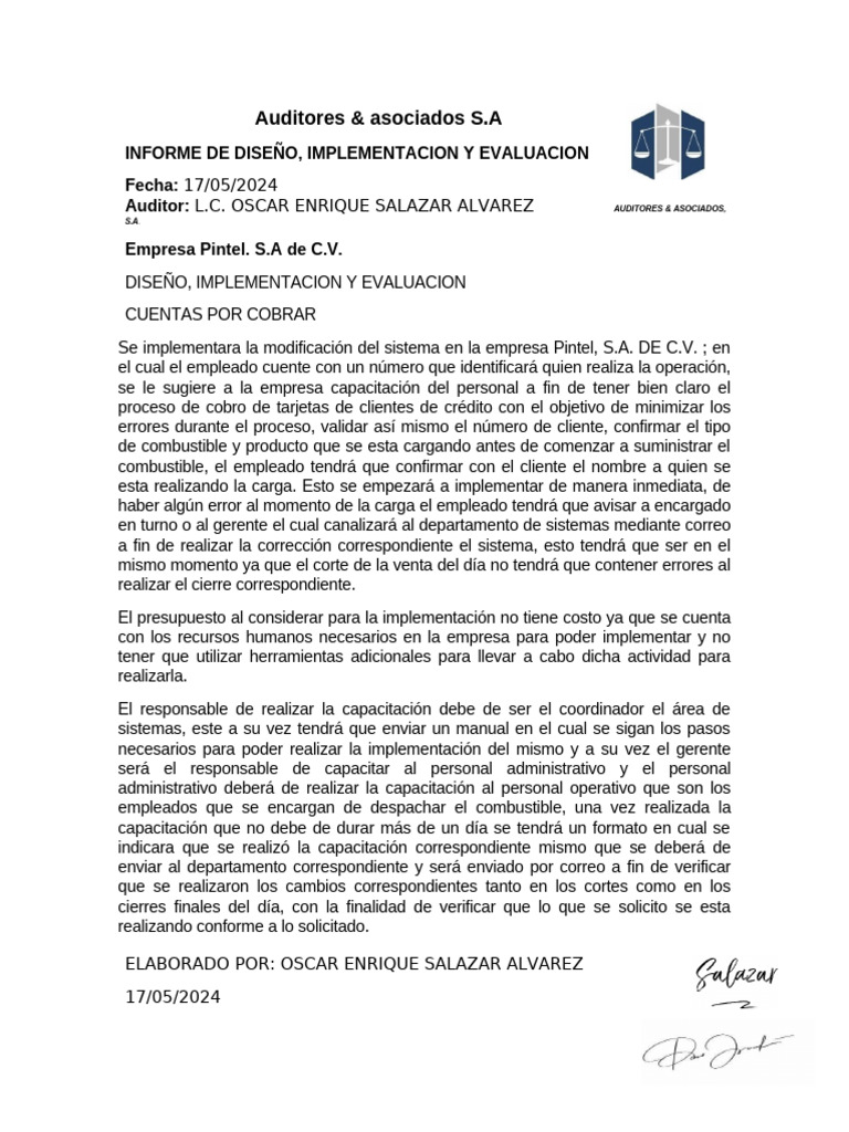 Mejora en Cuentas por Cobrar de Pintel | PDF | Business | Gestión de ...