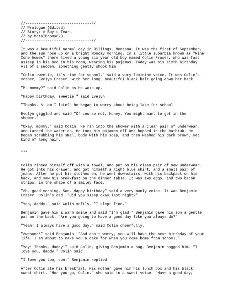 A Boy's Tears (Chapter 1 - Prologue (Edited) ) | PDF