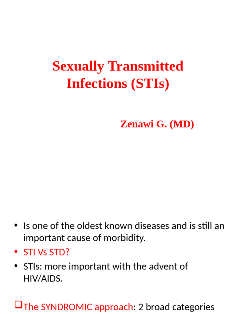 Sexually Transmitted Infections (STIs) by Dr. Zenawi | PDF | Sexually ...