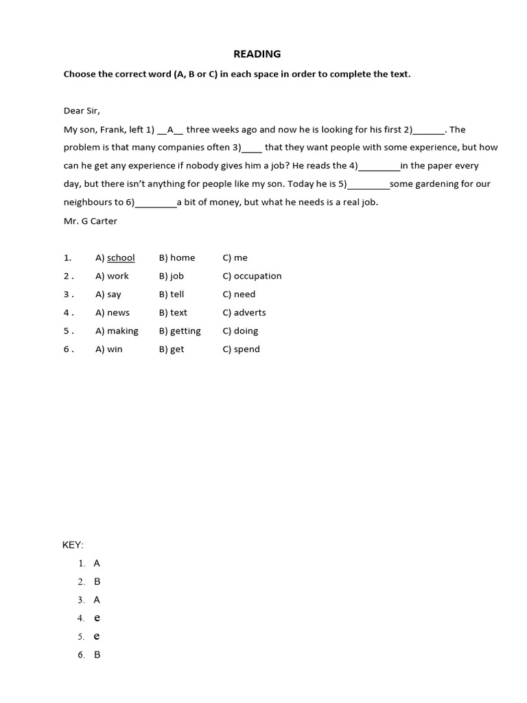 Reading Unit 1 | PDF