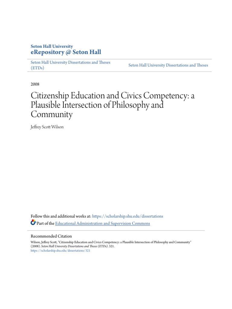 Citizenship Education and Civics Competency_ a Plausible Intersec | PDF