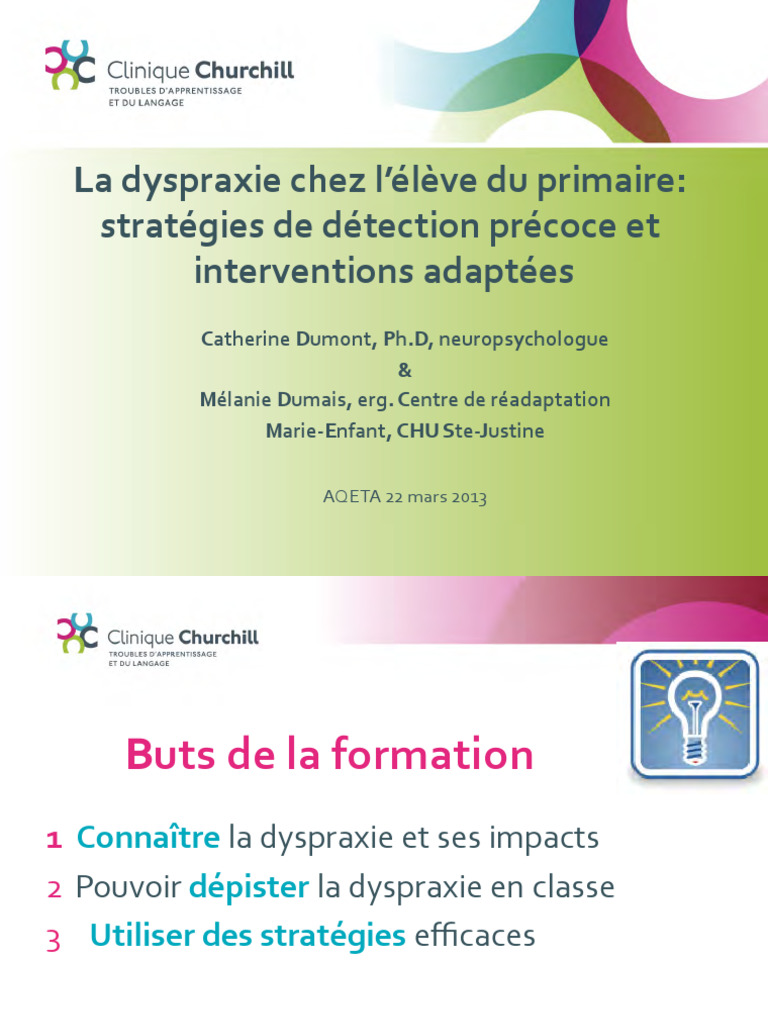 Dyspraxie : Détection et interventions | PDF | Invalidité | Sciences ...