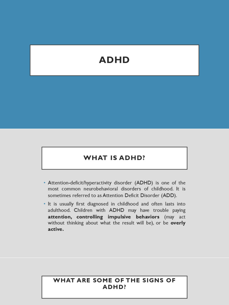 Understanding ADHD Symptoms and Diagnosis | PDF | Attention Deficit ...