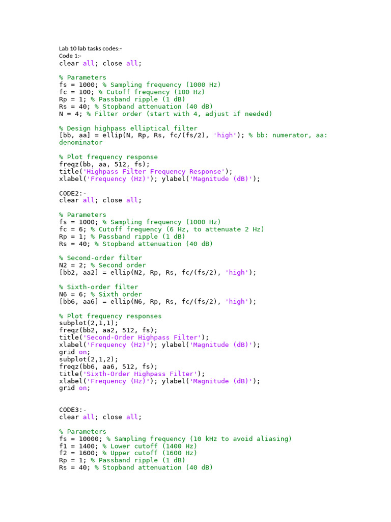 Lab 10 Lab Tasks Codes | PDF