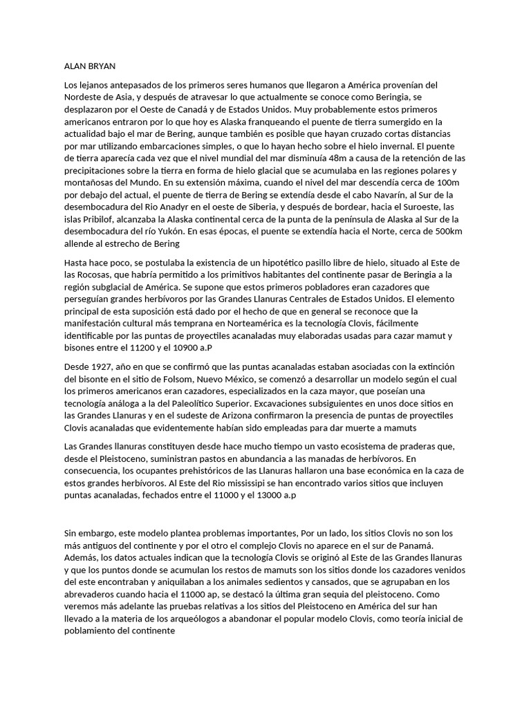 Orígenes de los Primeros Americanos | PDF | Ciencias de la Tierra