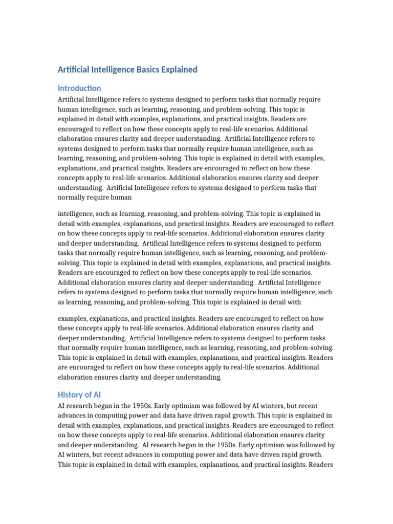 Understanding Artificial Intelligence Basics | PDF | Artificial ...