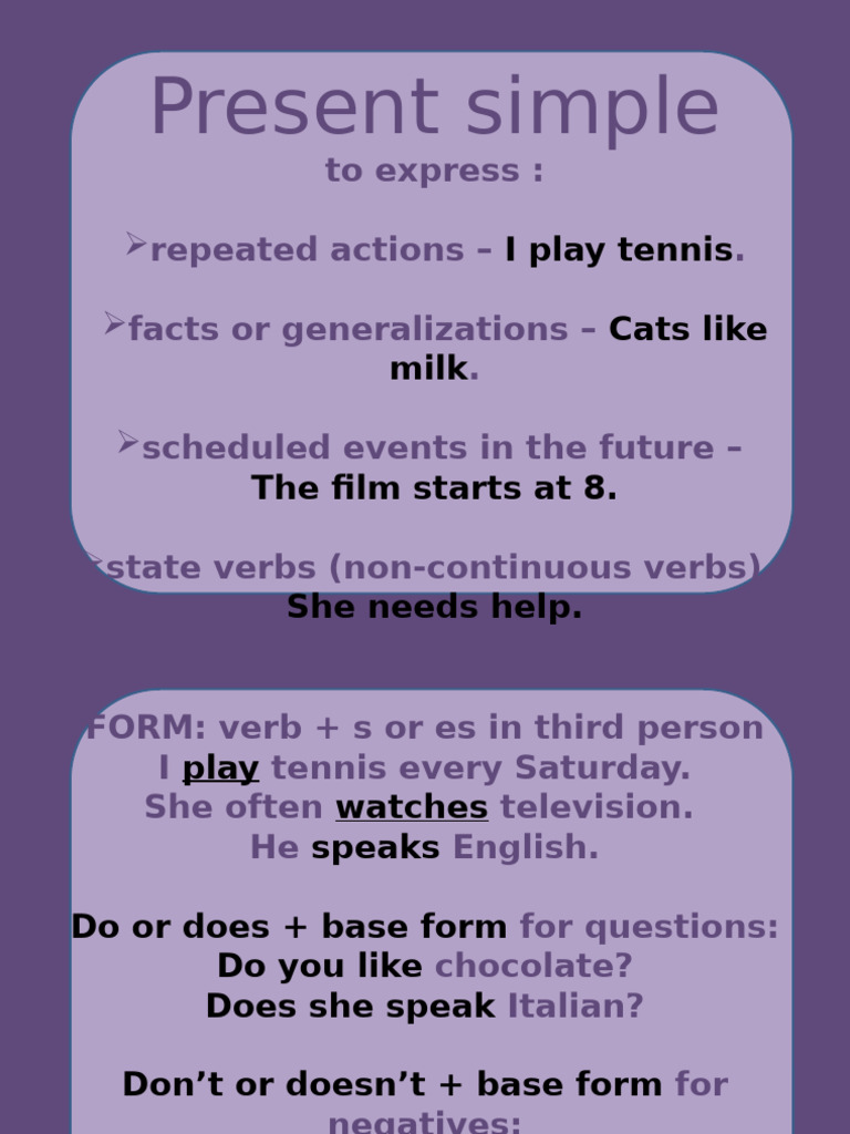 Present Simple Fun Activities Games 44929 | PDF | Verb | Language Families