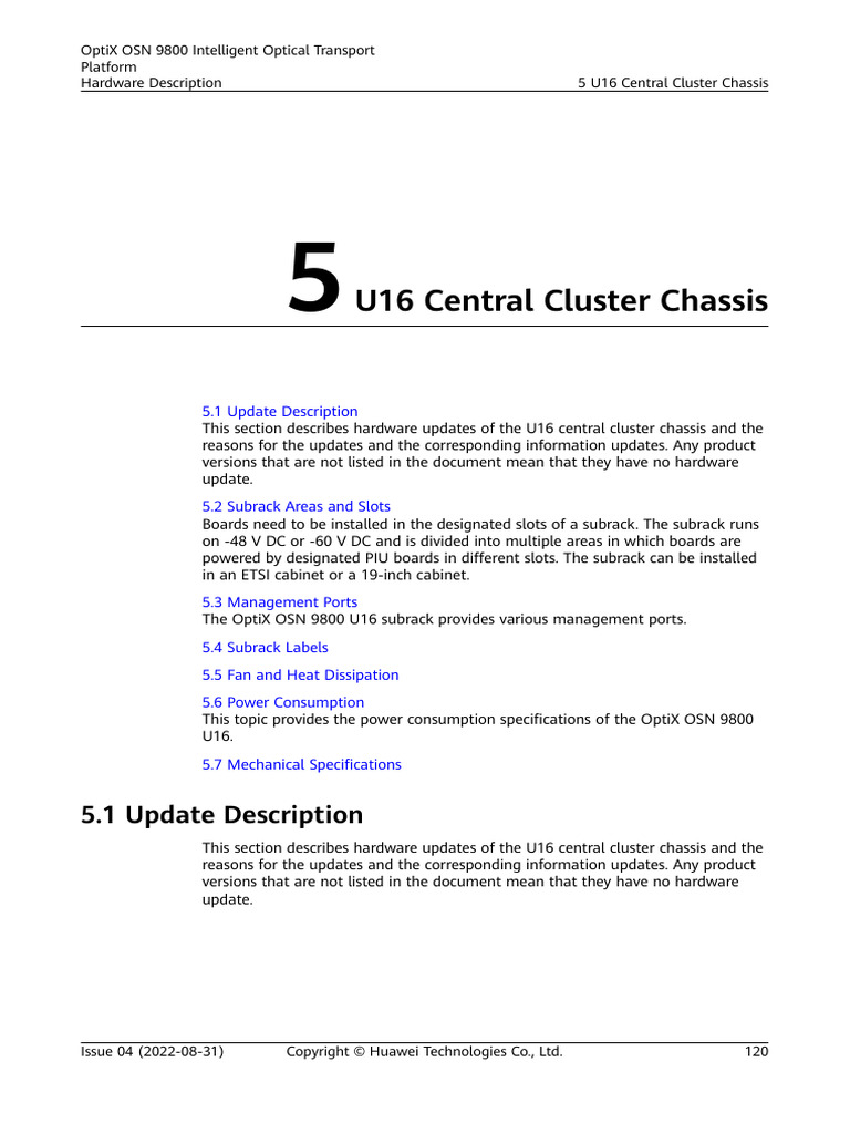 01-05 U16 Central Cluster Chassis | PDF | Computer Terminal | Optics