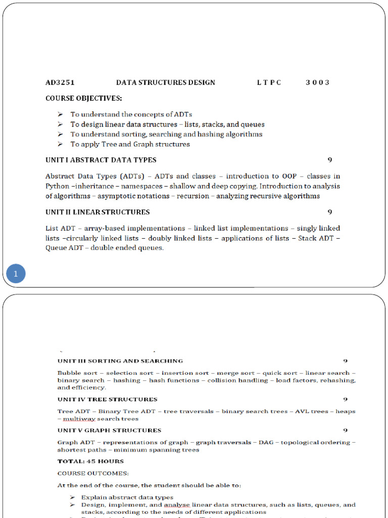 UNIT I-DS | PDF | Class (Computer Programming) | Data Type