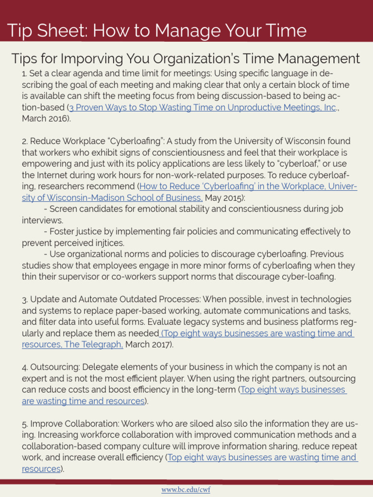 Effective Time Management Tips | PDF | Time Management | Professional ...