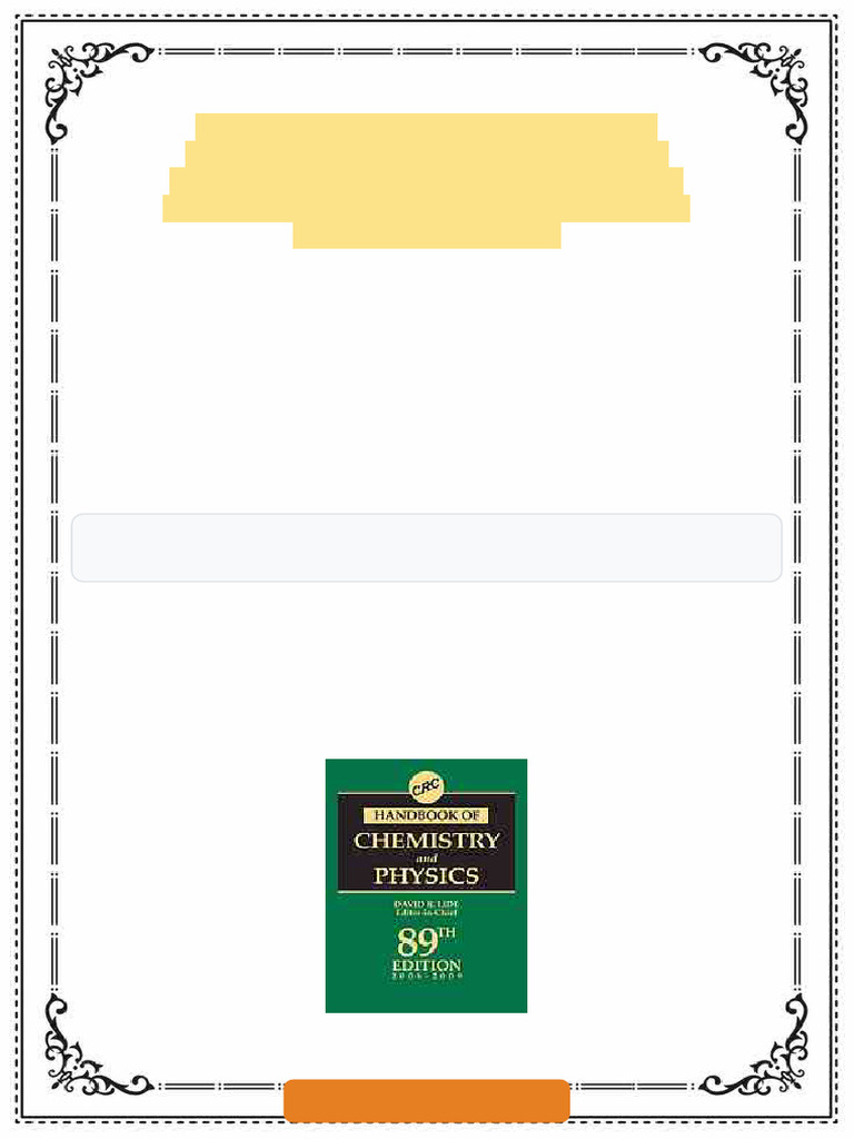 CRC handbook of chemistry and physics a ready reference book of ...