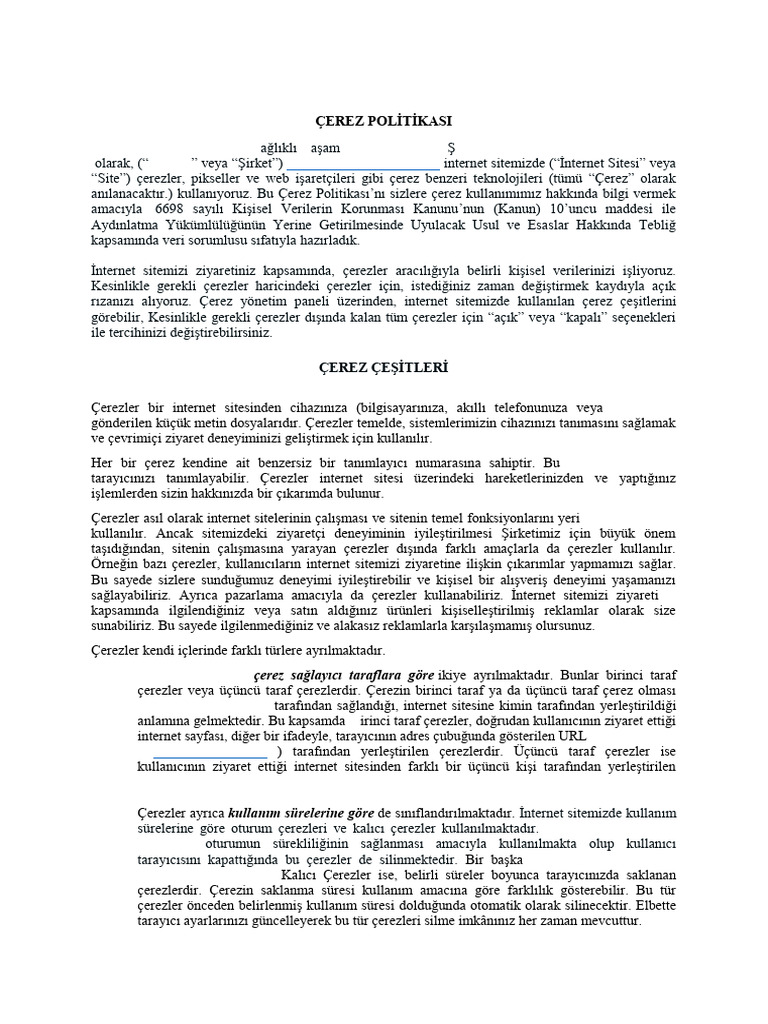 Cerez Aydinlatma Metni | PDF