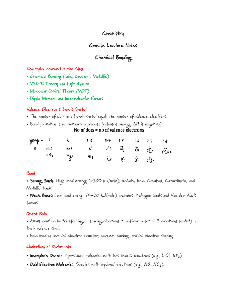 69297b8fe1aafa85147ae941 ## Chemical Bonding Short Notes | PDF ...