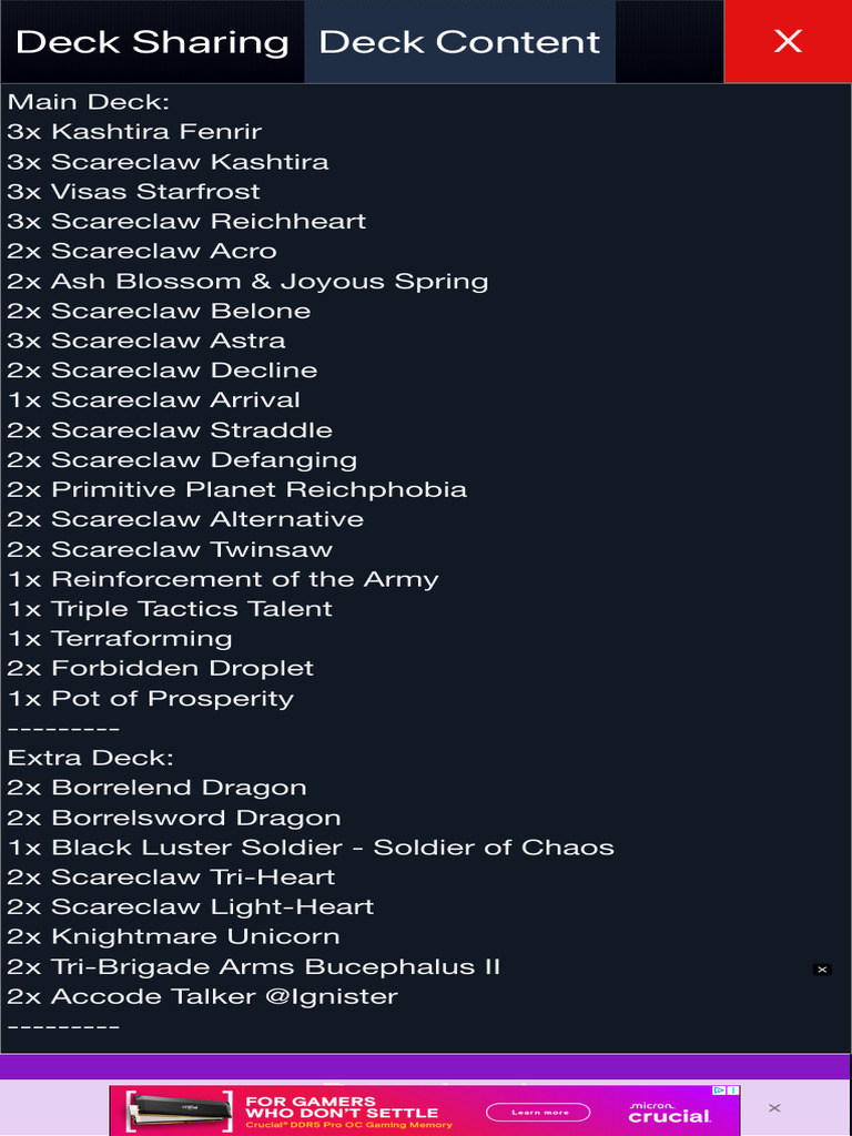 Scareclaw - Dueling Nexus - Deck Editor | PDF