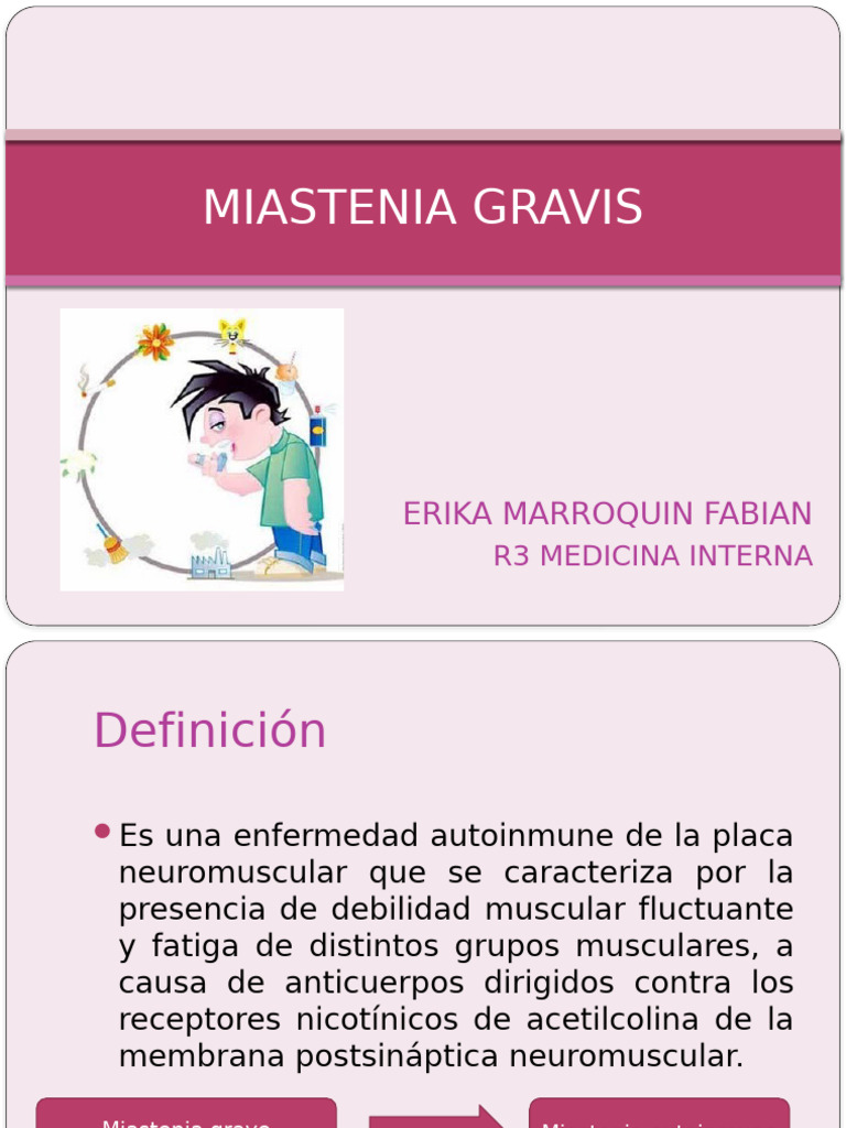Miastenia Gravis: Definición y Epidemiología | PDF | Unión ...