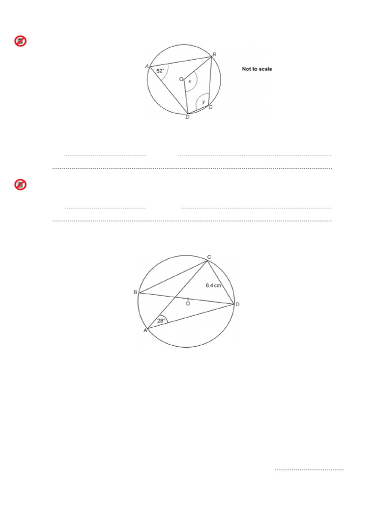 Circle Theorems and Angle Calculations | PDF | Circle | Angle