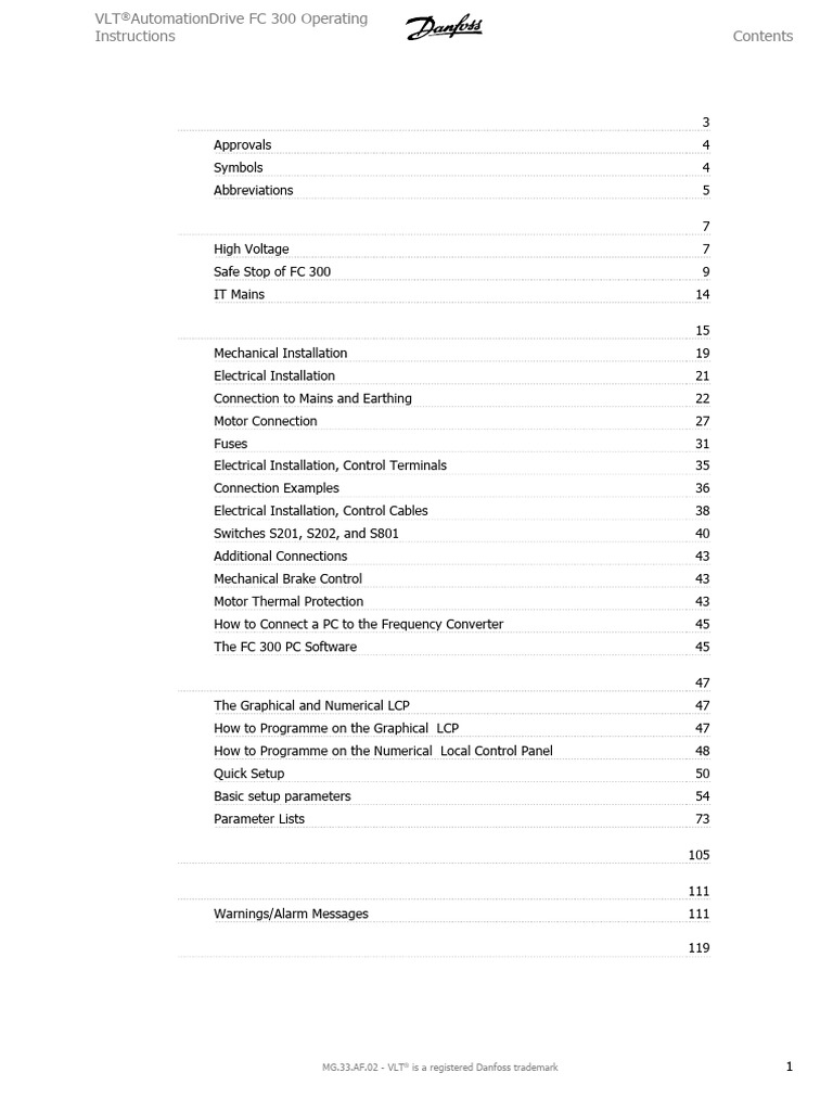 fc300 Operating Instructions | PDF | Mains Electricity | Electrical ...