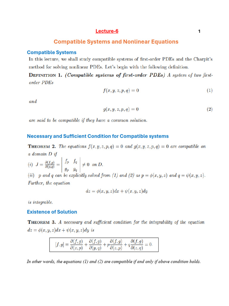 Lecture-6, IBA PDE 25, Nonlinear PDE | PDF | Partial Differential ...