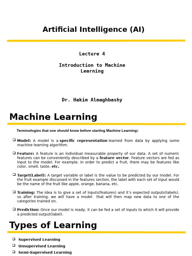 AI Lect4(Machine Learning) | PDF | Statistical Classification | Support Vector Machine