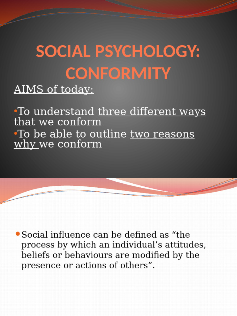 Lesson 1 - Conformity | PDF | Conformity | Social Psychology