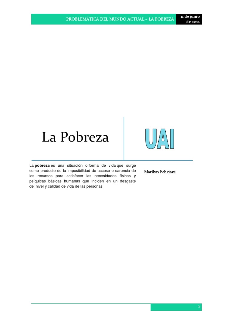 La Pobreza: Conceptos y Causas | PDF | Pobreza | Pobreza e indigencia