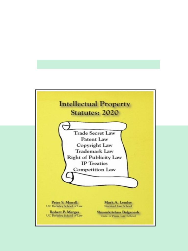 Intellectual Property Statutes 2020 Peter Menell Full Chapters Included ...
