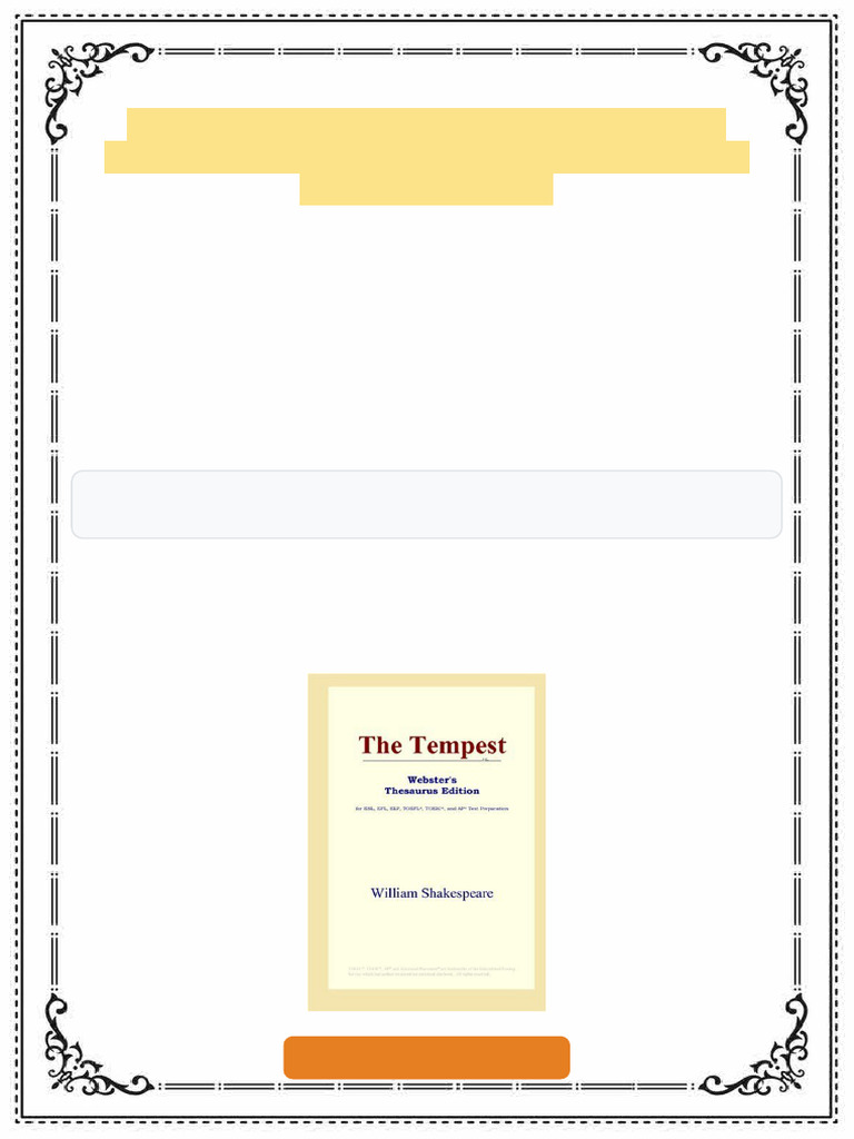 The Tempest Webster S Thesaurus Edition William Shakespeare Ebook ...