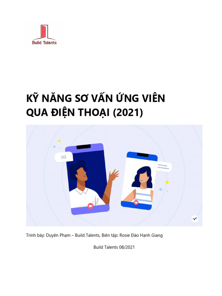 Build Talents - Ky Nang So Van Ung Vien Qua Dien Thoai | PDF