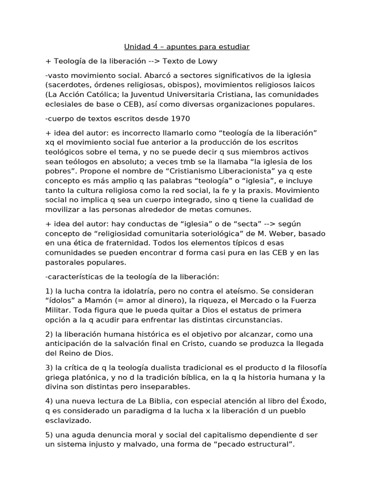 Teología de la Liberación: Contexto y Características | PDF | marxismo ...