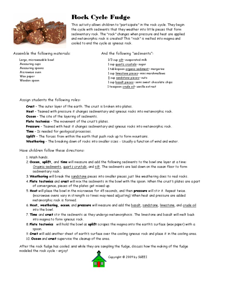 Rock Cycle Fudge | PDF | Rock (Geology) | Sedimentary Rock