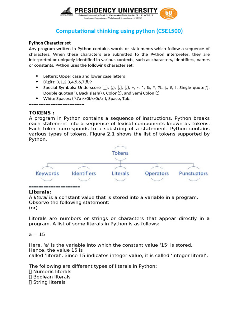 Computational Thinking Using Python Cse1500 V2 | PDF | Data Type ...