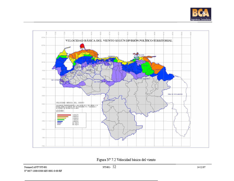 Mapa - Velocidad Básica Del Viento Según División Político-territorial ...